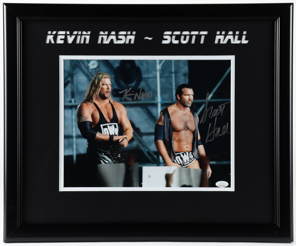 Kevin Nash & Scott Hall Signed WWE 18.5x22.5 Custom Framed Photo (JSA) | Pristine Auction