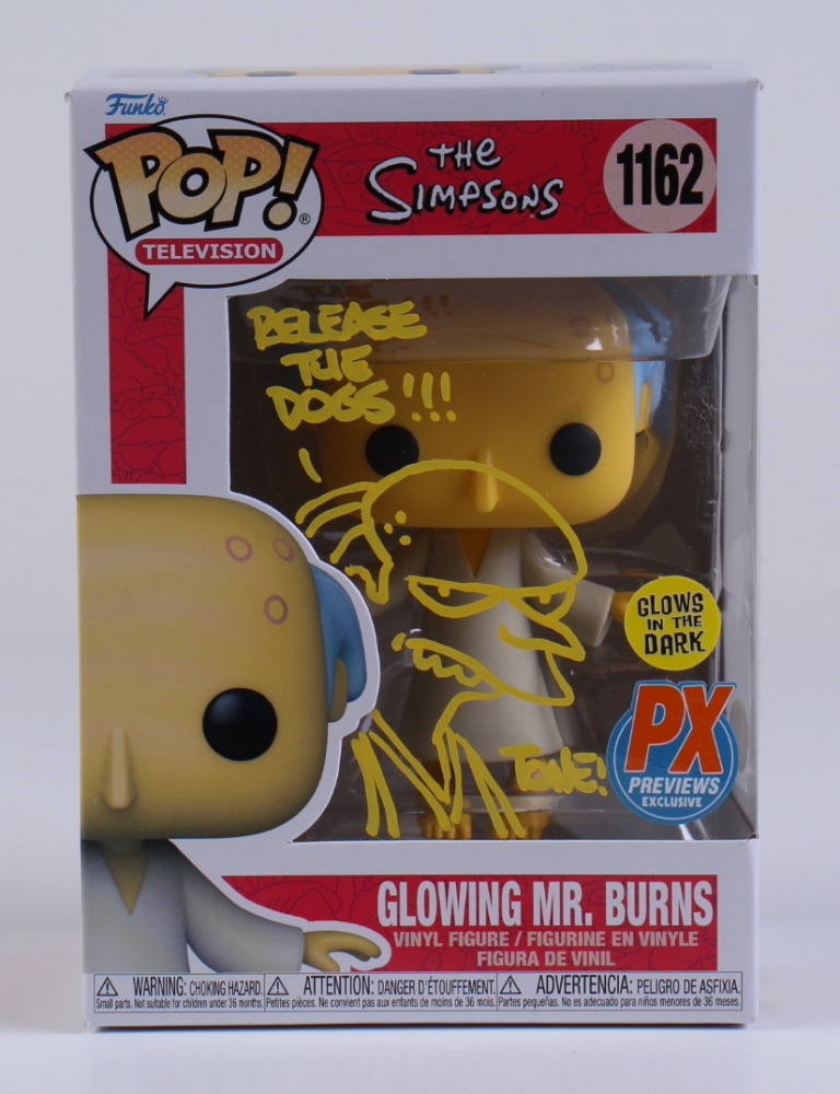 Tone Rodriguez Signed "The Simpsons" #1162 Glowing Mr. Burns Funko Pop ...
