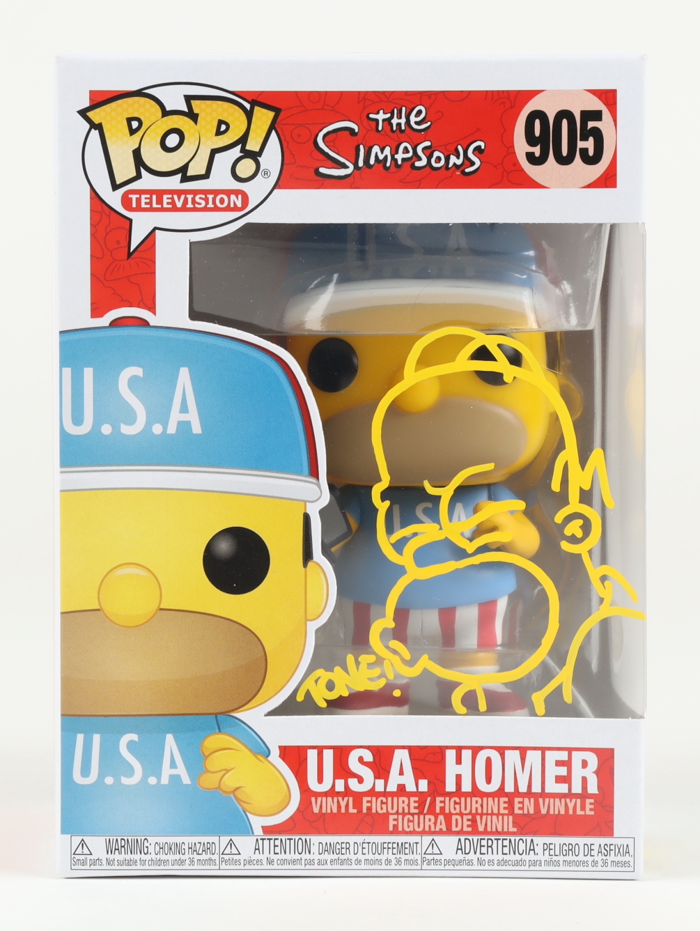 Tone Rodriguez Signed "The Simpsons" #905 U.S.A. Homer Funko Pop! Vinyl ...