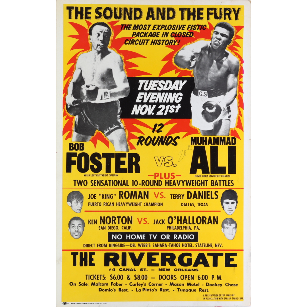 Muhammad Ali vs Bob Foster 14x22 Vintage 1971 Heavyweight Fight Poster ...