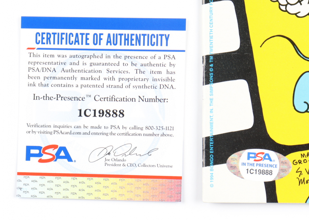 Tone Rodriguez Signed 1994 "Itchy & Scratchy" Issue #2 Bongo Comic Book ...