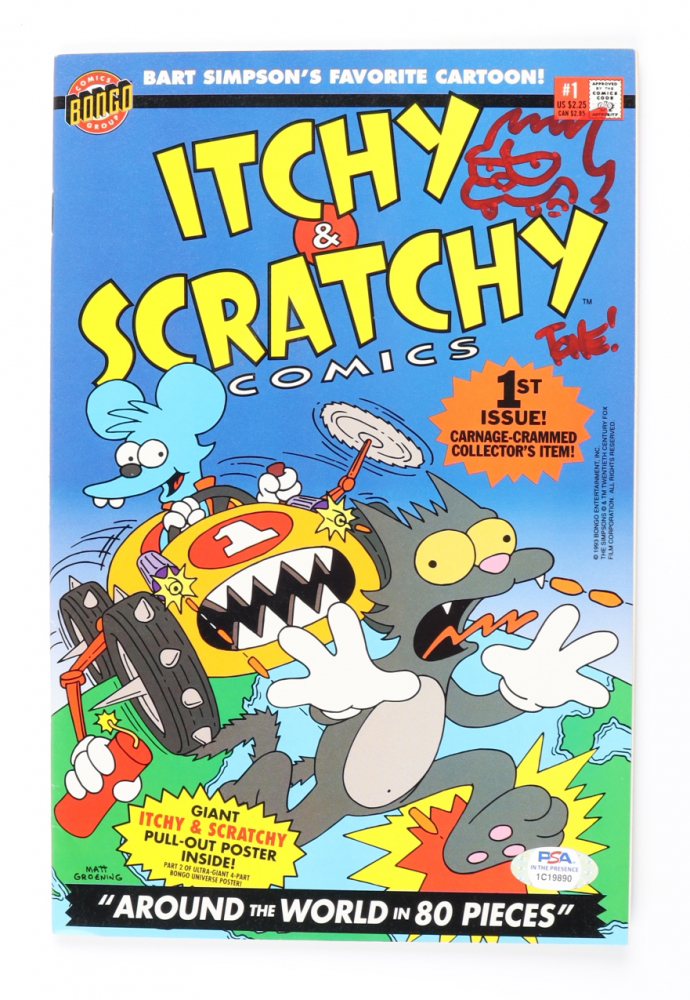 Tone Rodriguez Signed 1993 "Itchy & Scratchy" Issue #1 First Issue ...