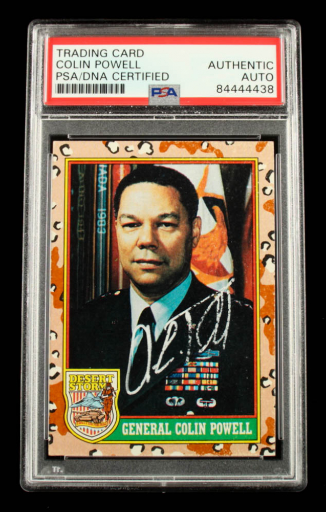 Colin Powell Signed 1991 Desert Storm Topps #2 General (PSA) | Pristine ...