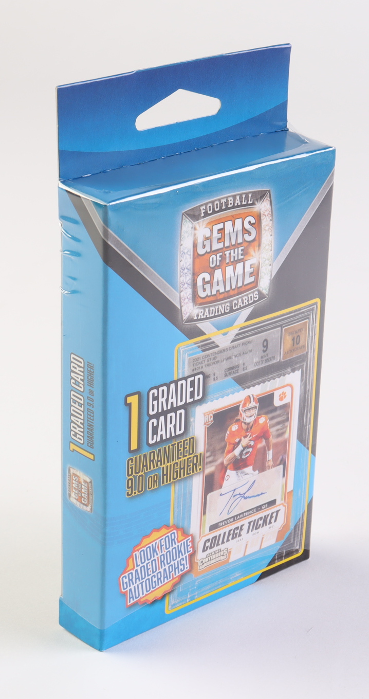 2021 Gems of the Game Football Hanger Box with (1) Graded Card ...