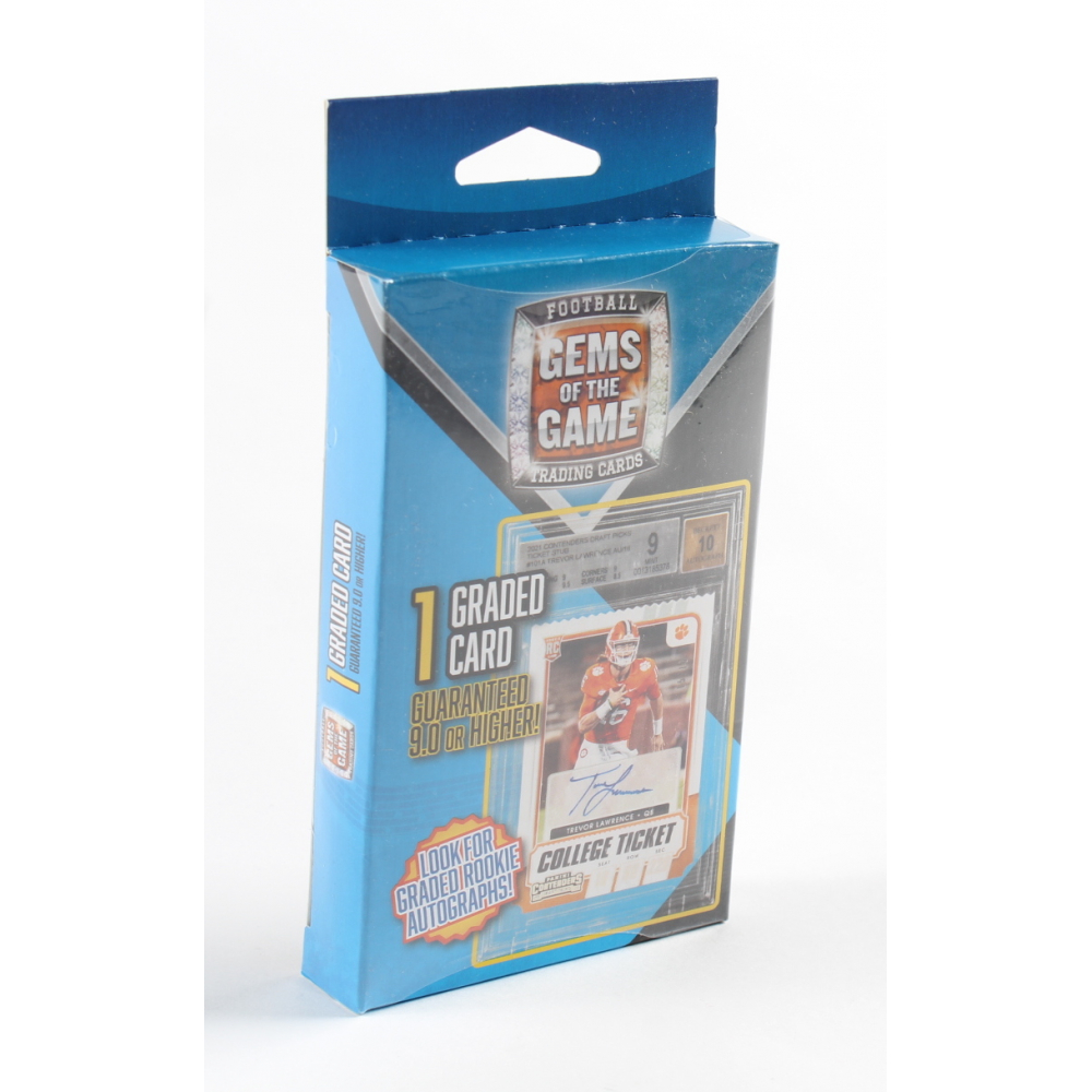 2021 Gems of the Game Football Hanger Box with (1) Graded Card ...