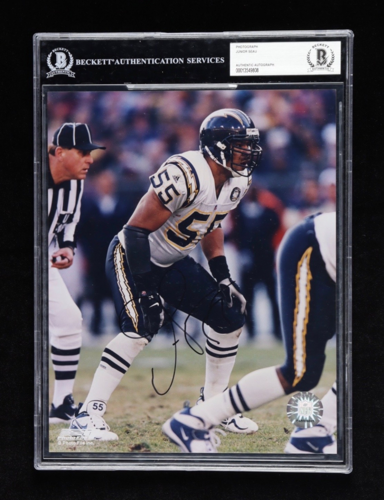 Junior Seau Signed Chargers 8x10 Photo (Beckett) | Pristine Auction