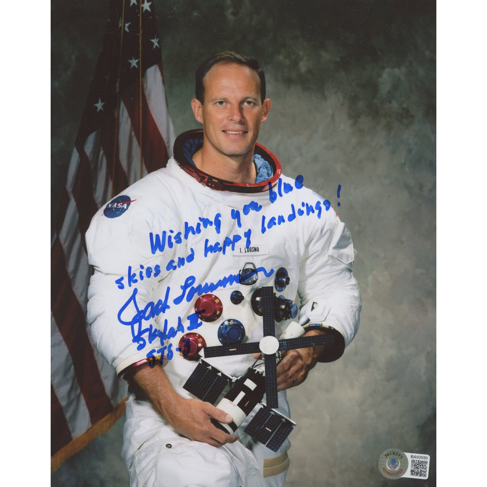 Jack R. Lousma Signed 8x10 Photo Inscribed "Wishing You Blue Skies And ...