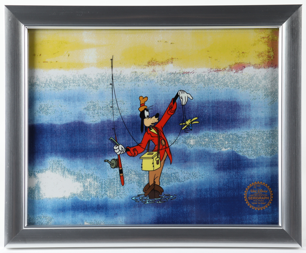 Walt Disney's LE "Goofy: How to Fish" 13x16 Custom Framed (2) Piece ...