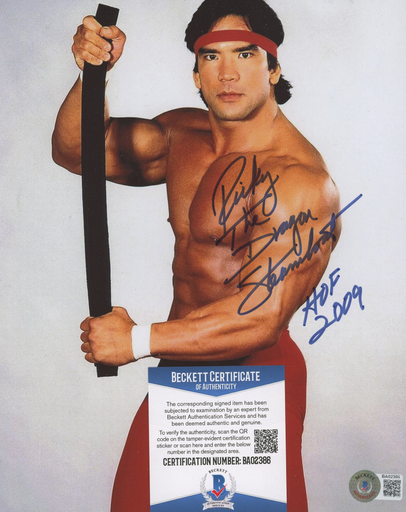 Ricky "The Dragon" Steamboat Signed 8x10 Photo Inscribed "HOF 2009 ...