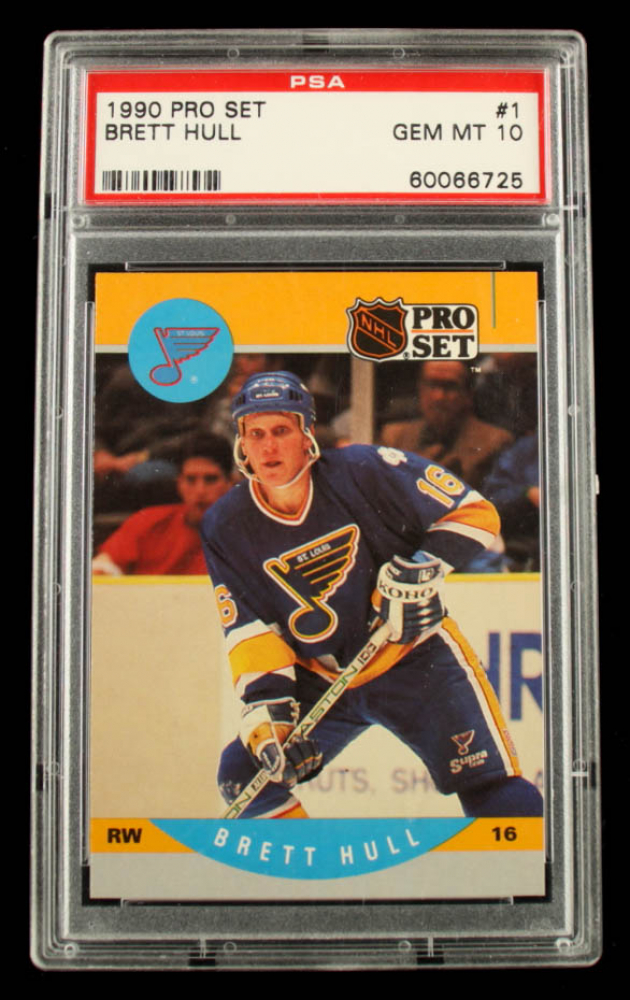 Brett Hull 1990-91 Pro Set #1A Promo (PSA 10) | Barnebys