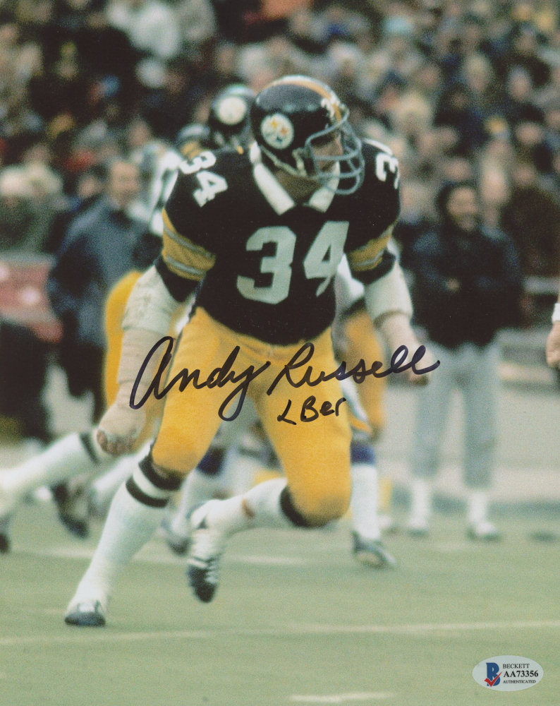 Andy Russell Signed Steelers 8x10 Photo Inscribed "LBer" (Beckett ...