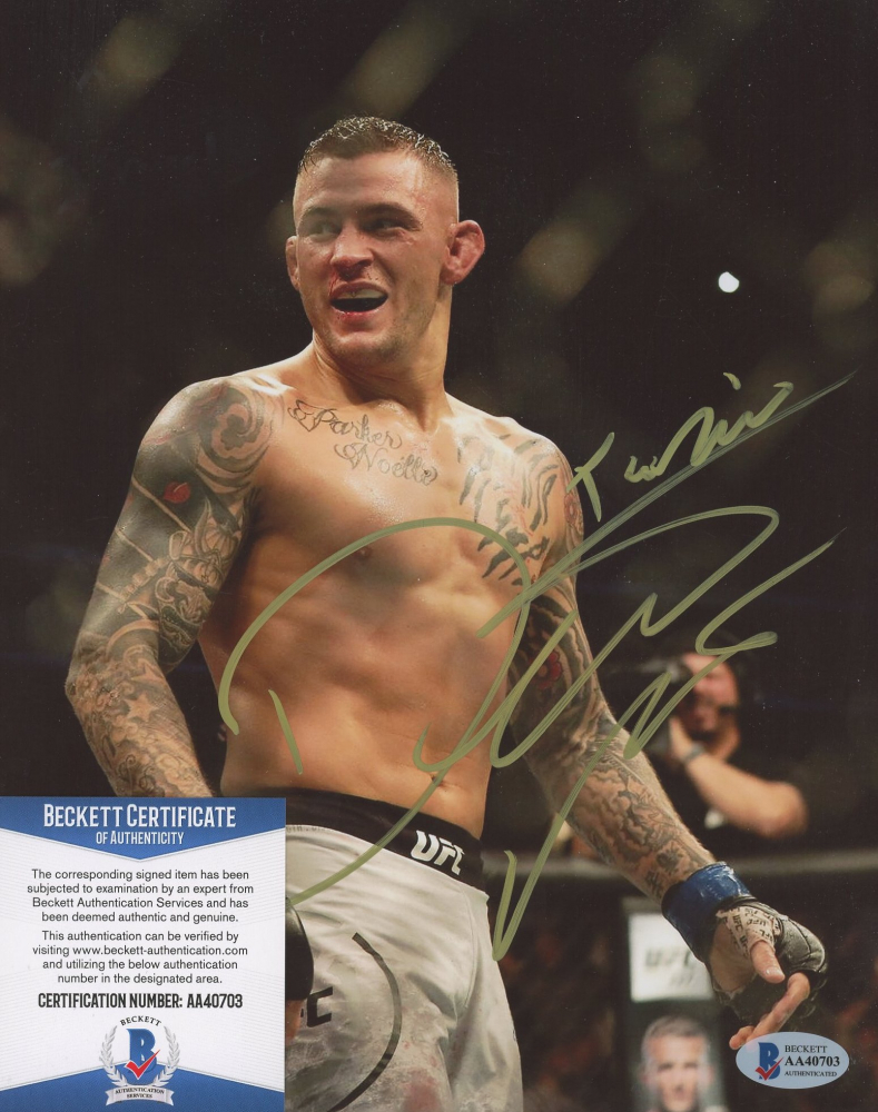 Dustin Poirier Signed UFC 8x10 Photo Inscribed "The Diamond" (Beckett ...