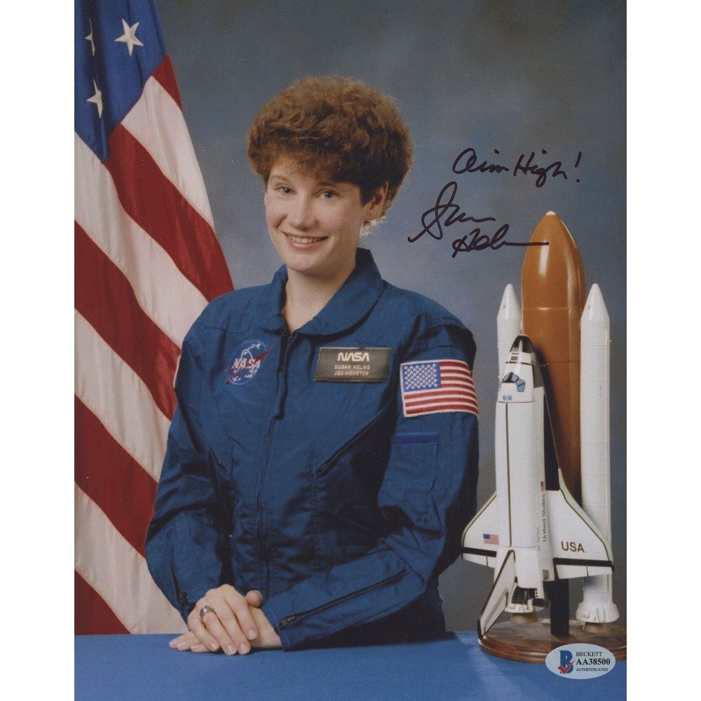 Susan Helms Signed 8x10 Photo Inscribed "Aim High!" (Beckett ...