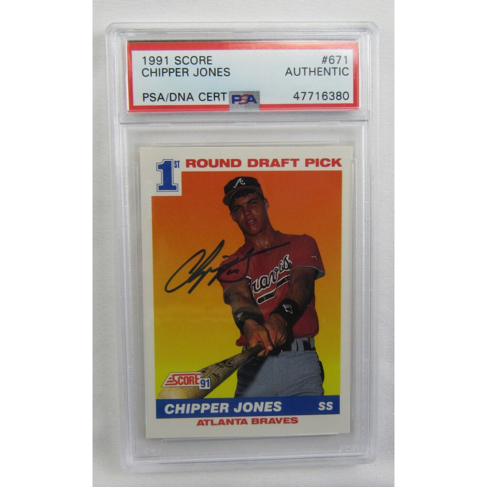 Chipper Jones Signed 1991 Score #671 RC (PSA) | Pristine Auction