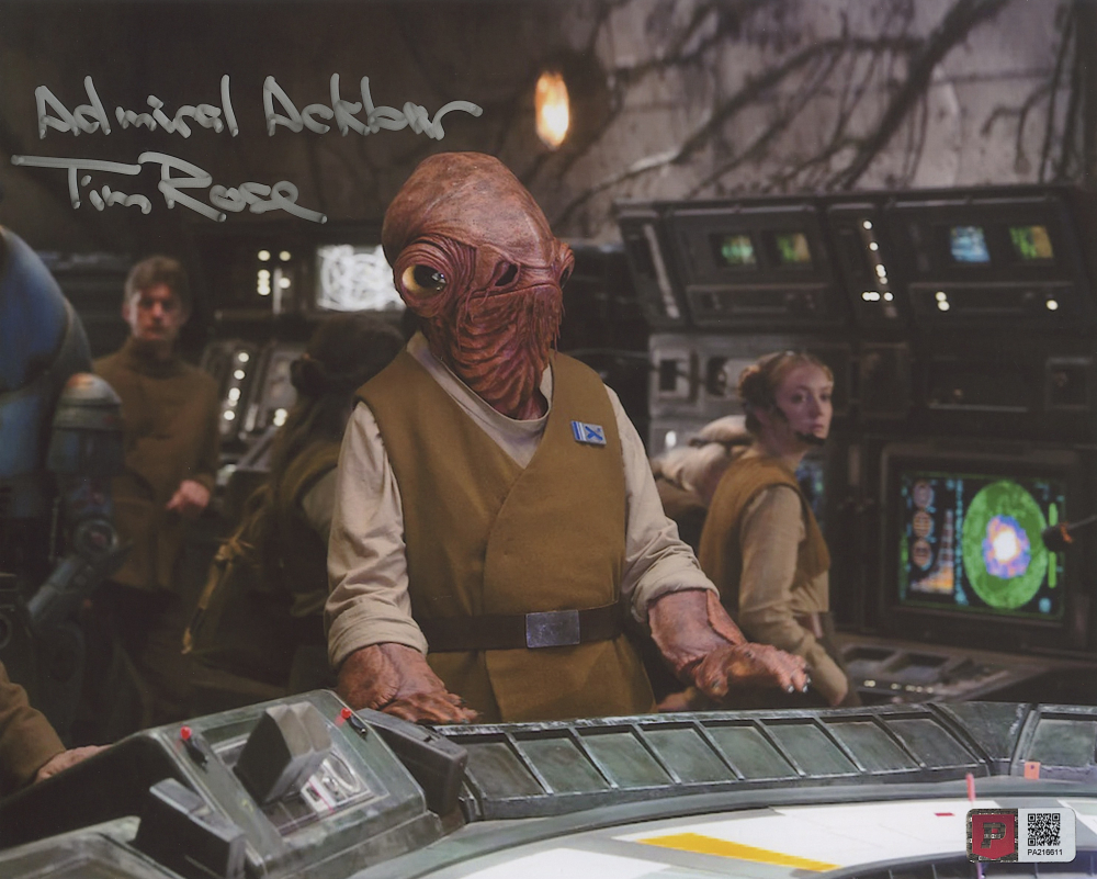 Tim Rose Signed Star Wars 8x10 Photo Inscribed "Admiral Ackbar" (PA COA ...
