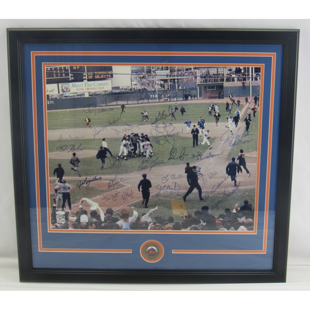 1969 Mets 22x26 Custom Framed Photo Display Team-Signed by (24) with ...
