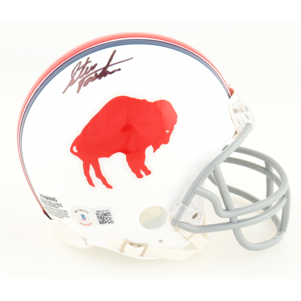 Steve Tasker Signed Bills Mini Helmet (Beckett) | Pristine Auction
