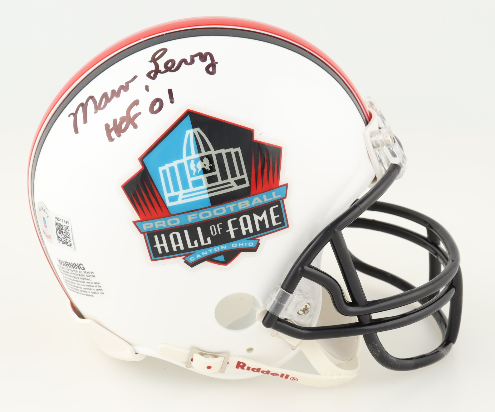 Marv Levy Signed Pro Football Hall of Fame Mini Helmet Inscribed "HOF ...
