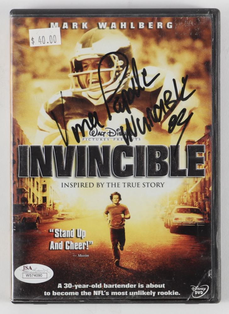 Vince Papale Signed "Invincible" DVD Cover Inscribed "Invincible" (JSA ...