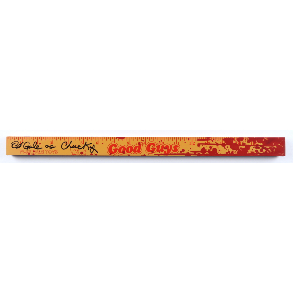Ed Gale Signed "Child's Play" Good Guys Ruler Inscribed "As Chucky ...