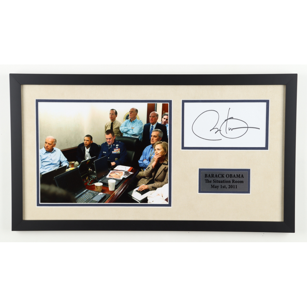 Barack Obama Signed 12x21 Custom Framed Cut Display (JSA) | Pristine ...