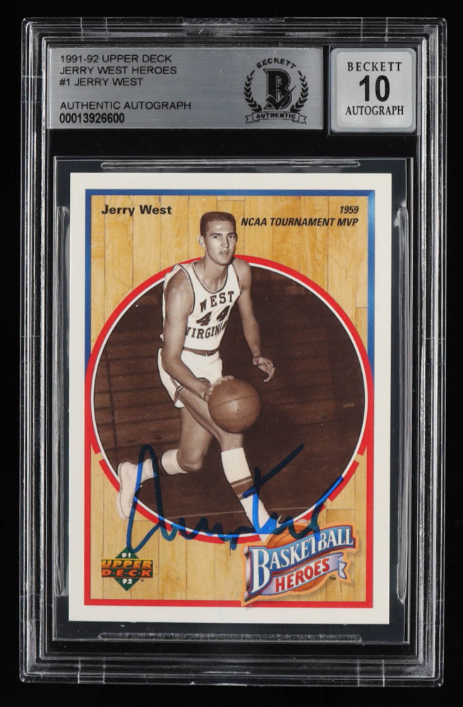 Jerry West Signed 1991-92 Upper Deck Jerry West Heroes 1959 NCAA ...