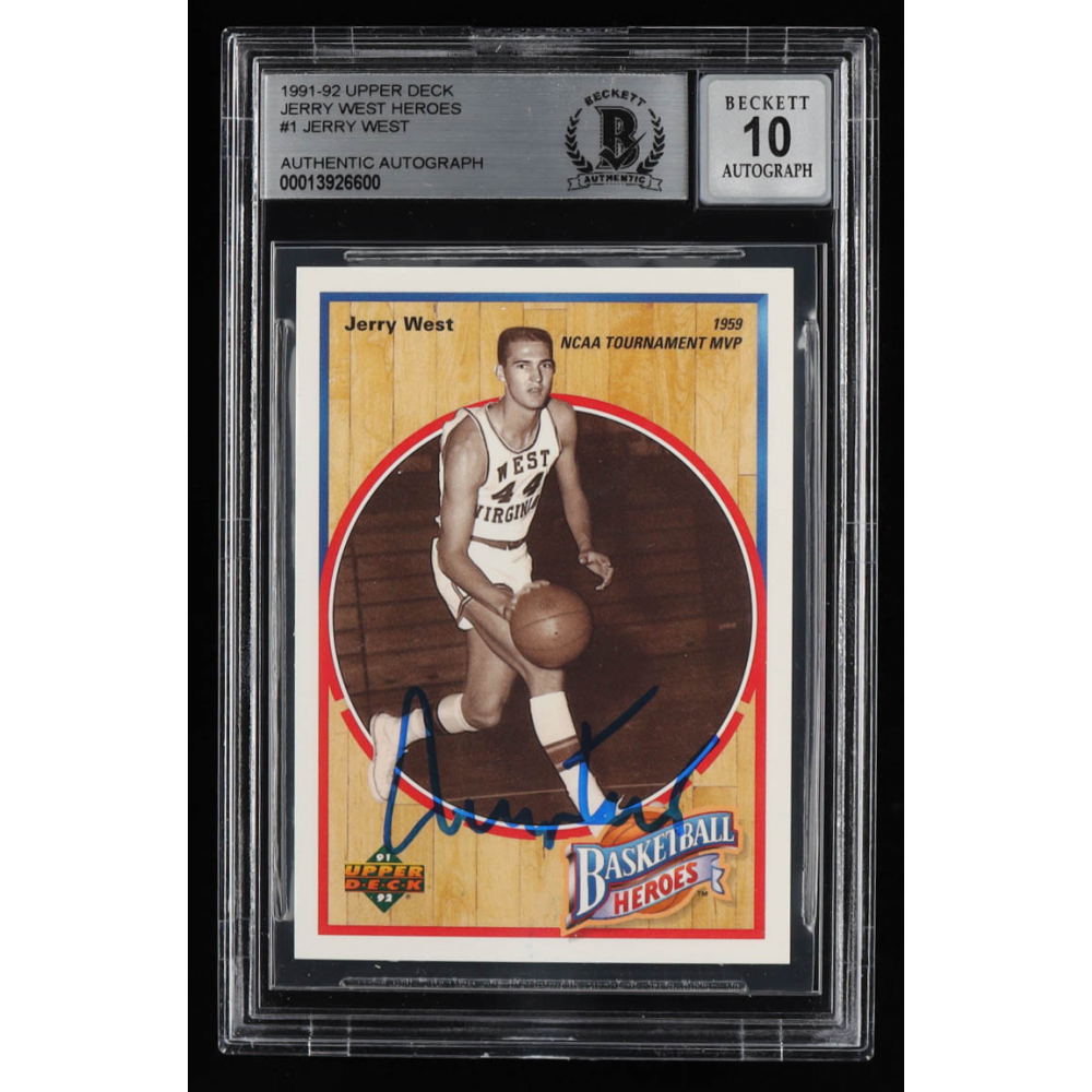 Jerry West Signed 1991-92 Upper Deck Jerry West Heroes 1959 NCAA ...