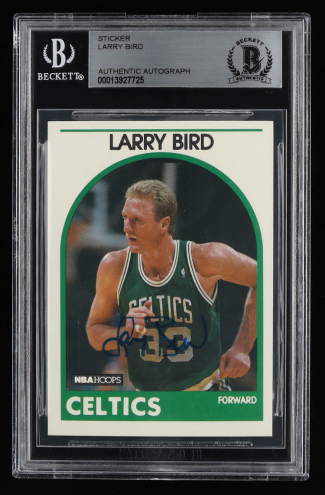 Larry Bird Signed Sticker on 1989-90 Hoops #150 (BGS) | Pristine Auction