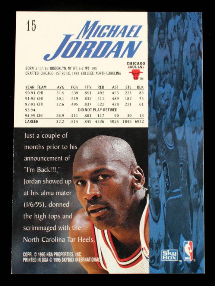 Michael Jordan 1995-96 SkyBox Premium #15 | Pristine Auction