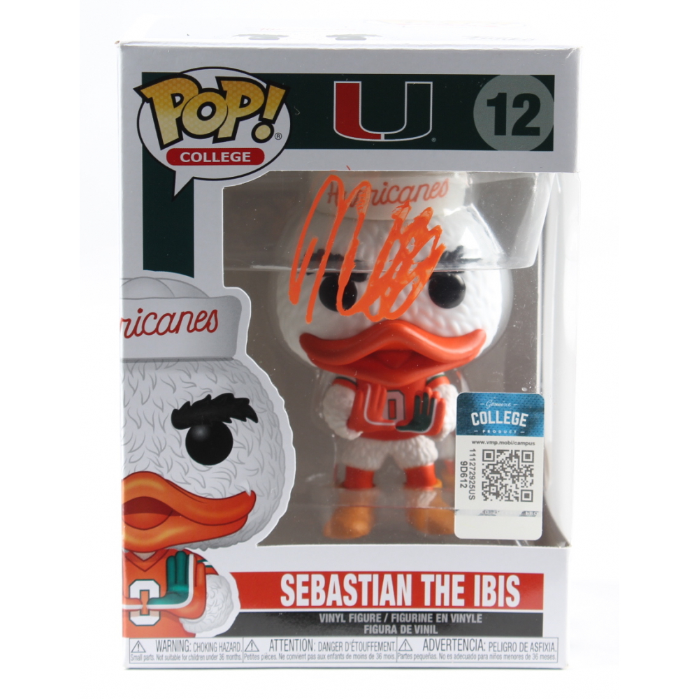 Mario Cristobal Signed Miami Hurricanes "Sebastian the Ibis" #12 Funko ...