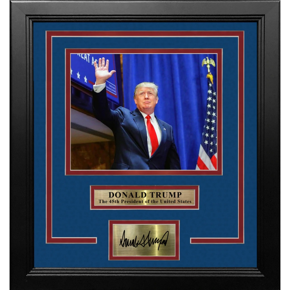 Donald Trump 17x17 Custom Framed Photo Display | Pristine Auction
