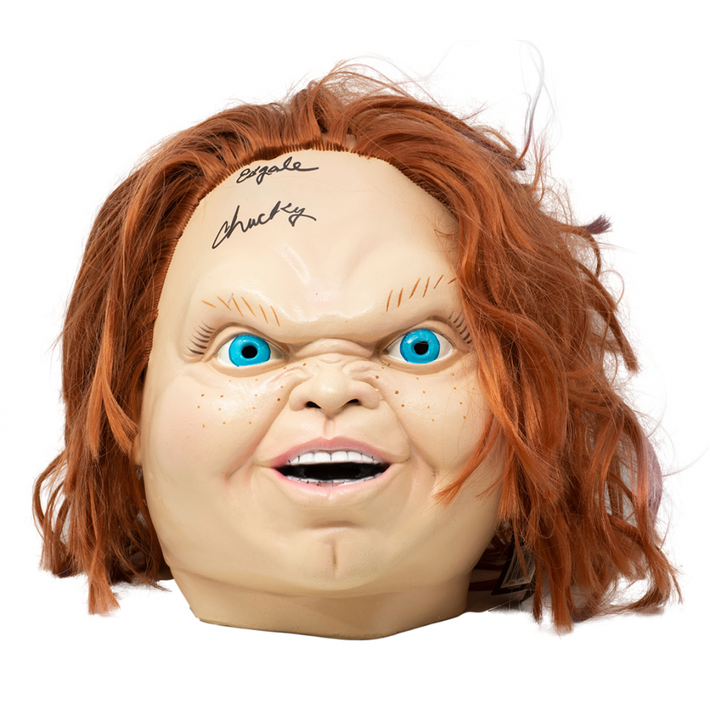 Ed Gale Signed "Child's Play" Chucky Mask Inscribed "Chucky" (JSA ...