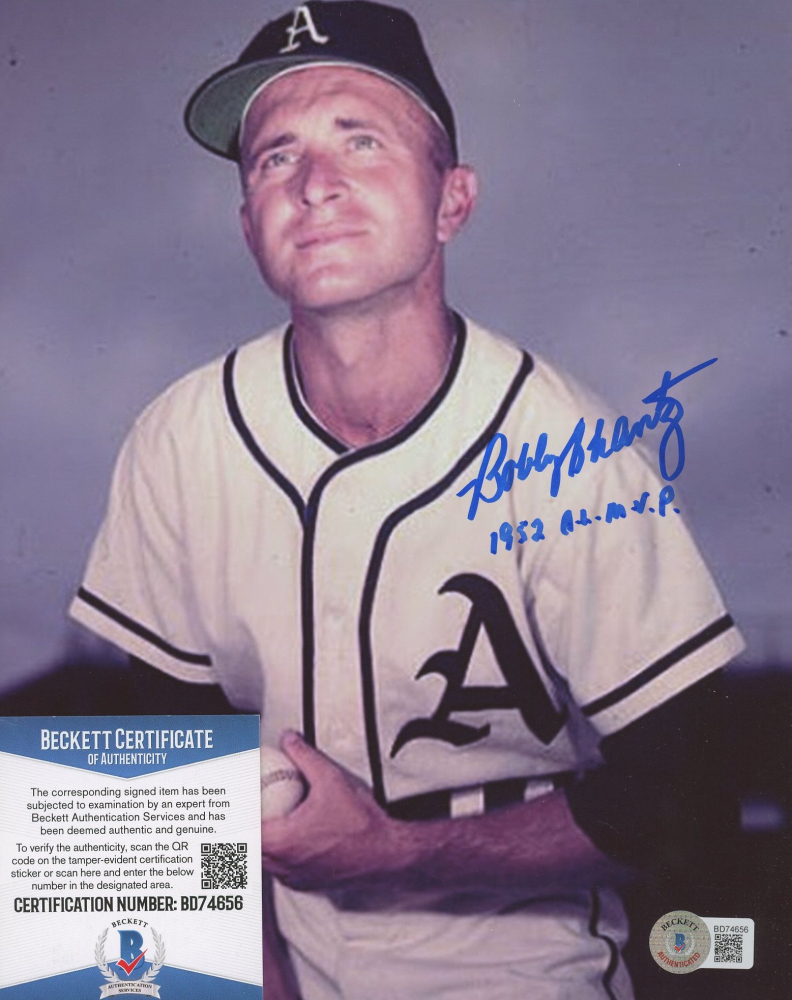 Bobby Shantz Signed Athletics 8x10 Photo Inscribed "1952 AL MVP ...