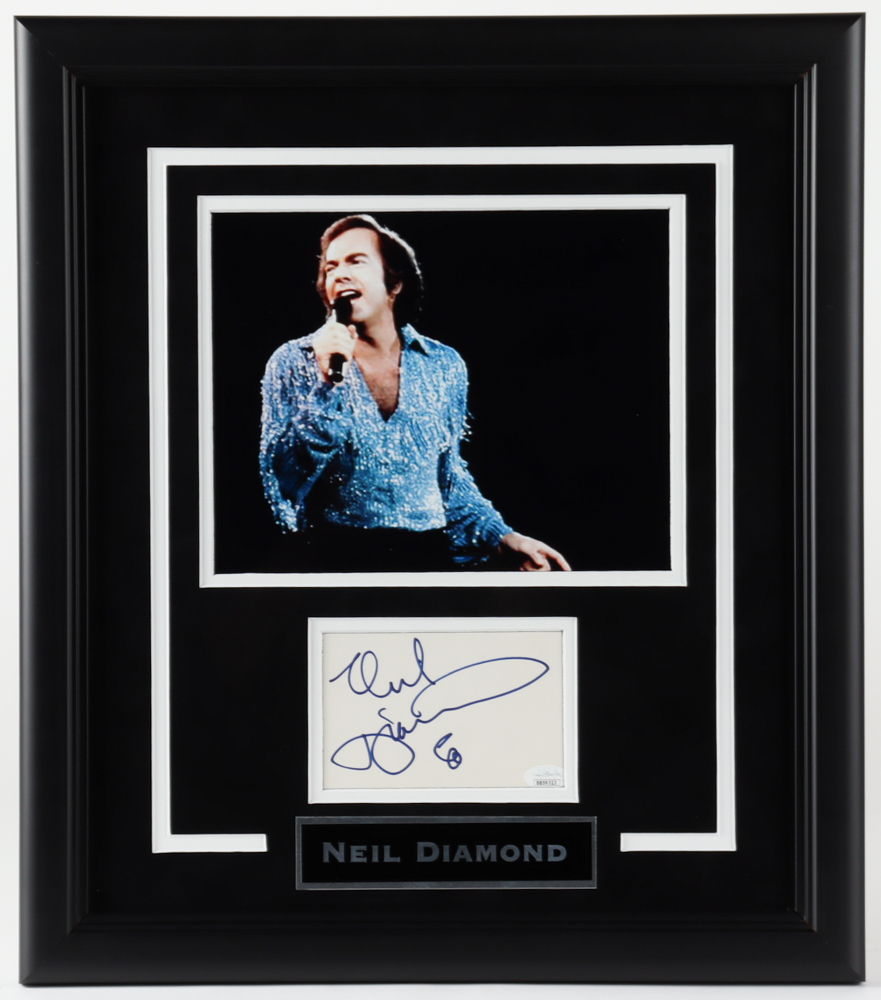 Neil Diamond Signed 17.5x20 Custom Framed Cut Display (JSA) | Pristine ...