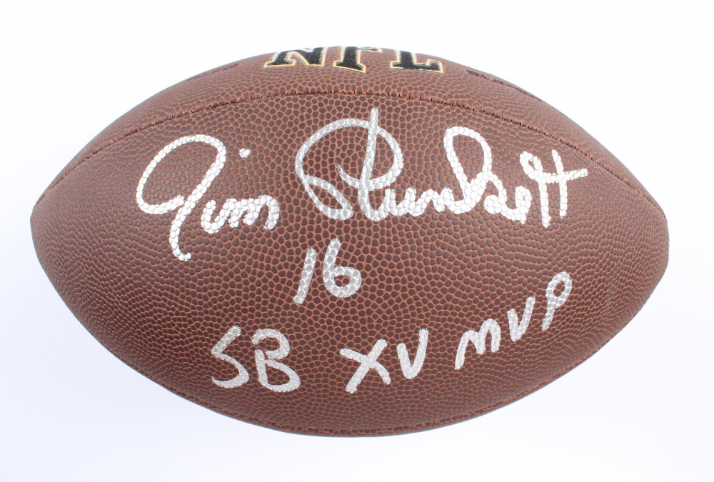 Jim Plunkett Signed NFL Football Inscribed "SB XV MVP" (Schwartz ...