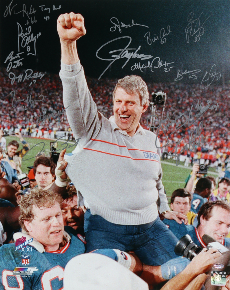 Giants Super Bowl XXI Champions 16x20 Photo Team-Signed by (18) with ...