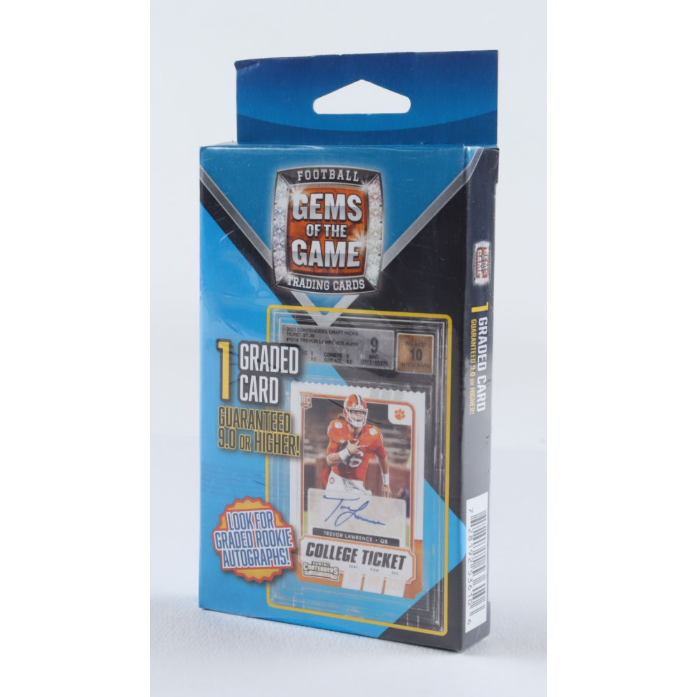 2021 Gems of the Game Football Hanger Box with (1) Graded Card ...