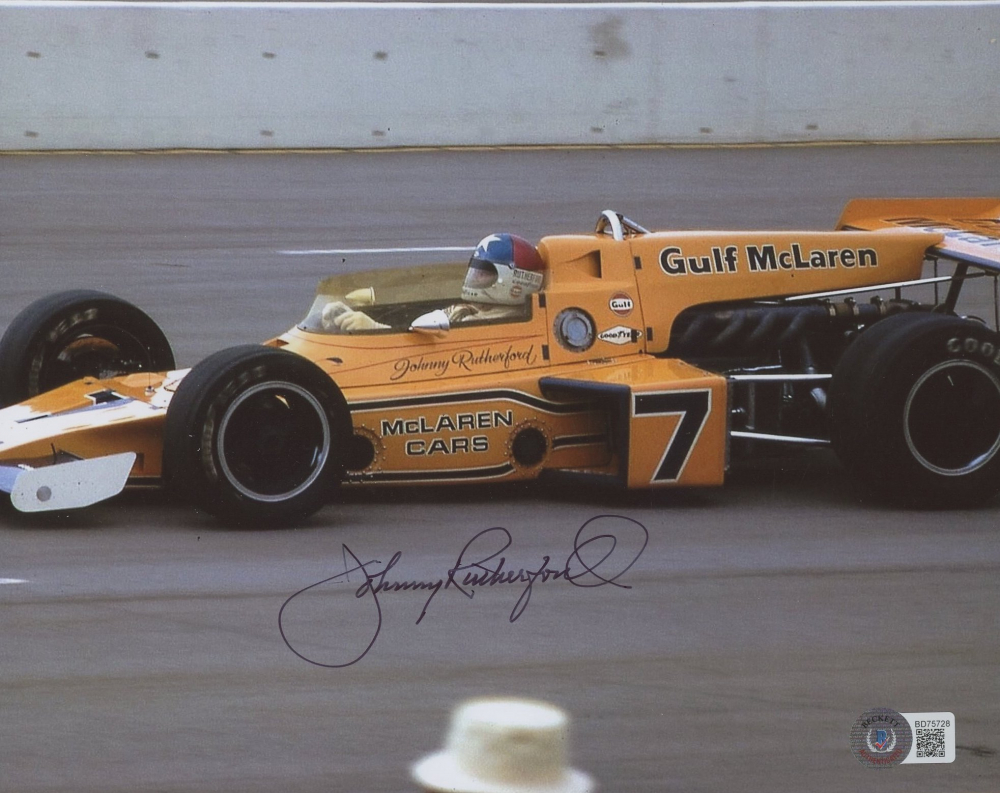 Johnny Rutherford Signed 8x10 Photo (Beckett) | Pristine Auction