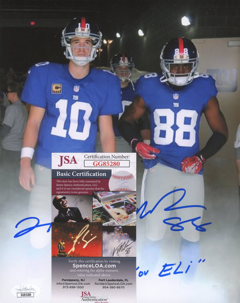 Hakeem Nicks Signed Giants 8x10 Photo Inscribed "Thank You Eli" (JSA ...