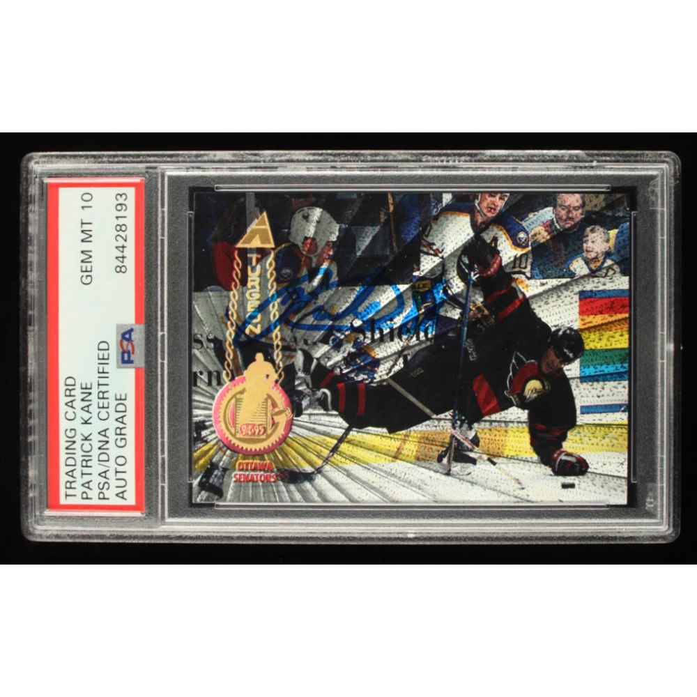 Patrick Kane Signed 1994-95 Pinnacle Rink Collection #288 Sylvain Turgeon with Young Patrick ...