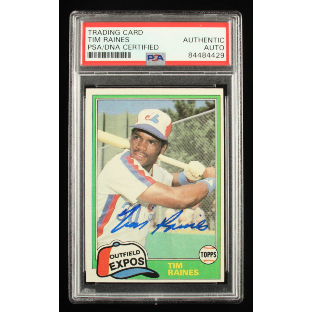 Tim Raines Signed 1981 Topps Traded #816 (PSA) | Pristine Auction