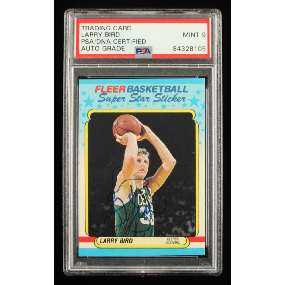 Larry Bird Signed 1988-89 Fleer Stickers #2 (PSA) | Pristine Auction