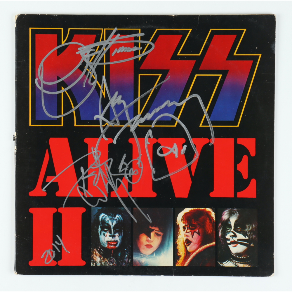 Gene Simmons, Peter Criss & Ace Frehley Signed Kiss "Alive II" Vinyl ...