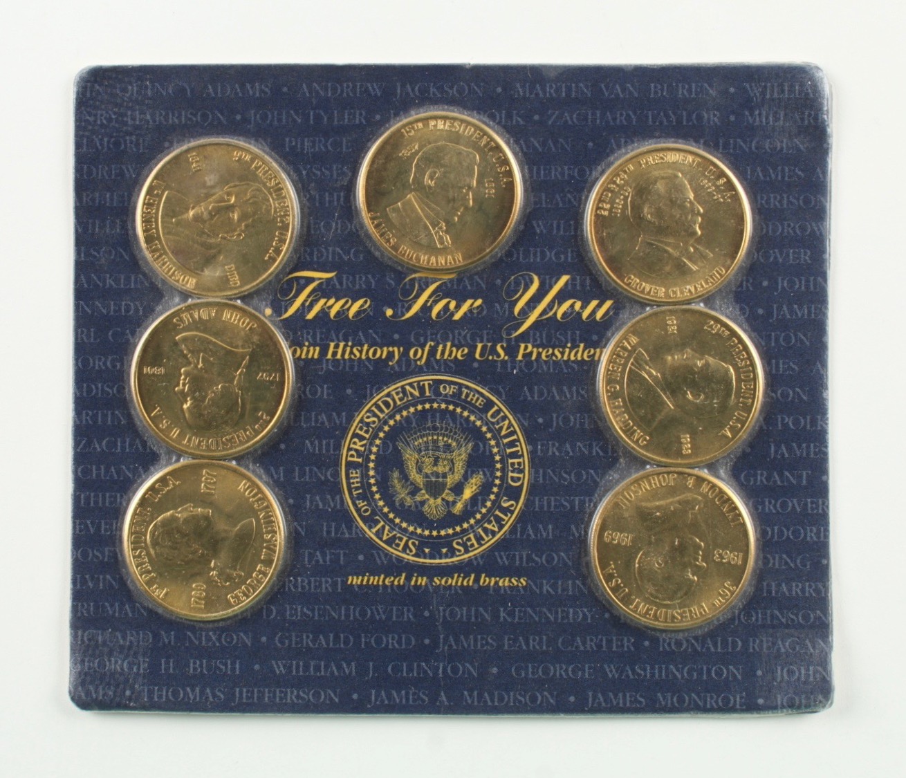 Readers Digest Sealed Presidential Brass Coins with (7) Coins ...