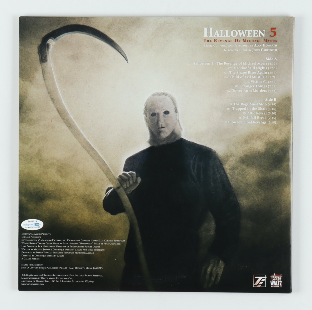 Alan Howarth Signed "Halloween 5: The Revenge of Michael Meyers" Movie ...