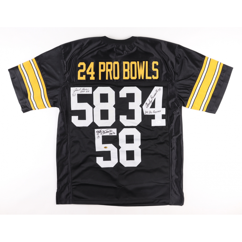 Jack Lambert, Jack Ham, & Andy Russell Signed Career Highlight Stat ...