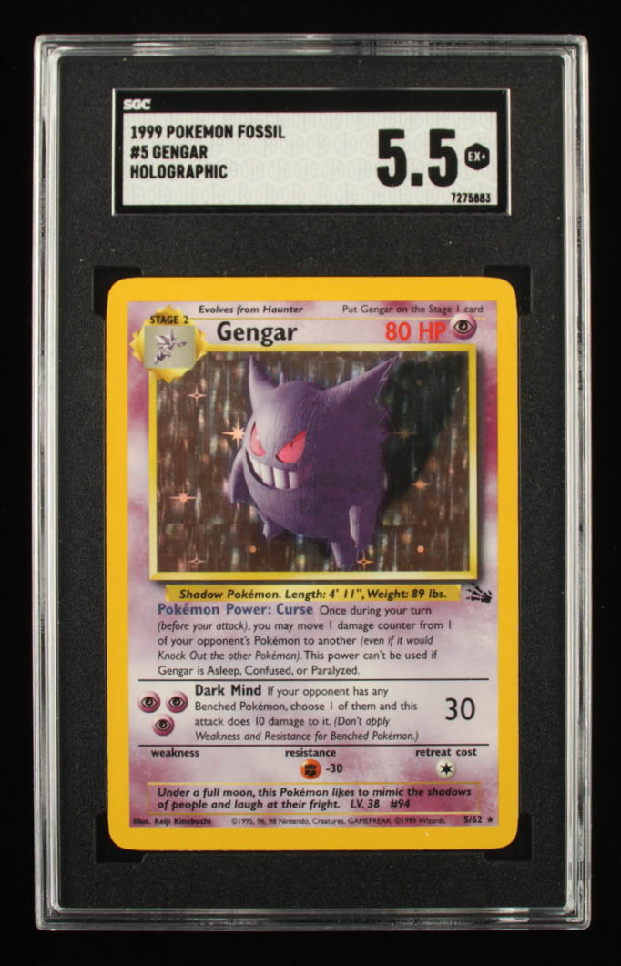 Gengar 1999 Pokemon Fossil Unlimited #5 Holo (SGC 5.5) | Pristine Auction