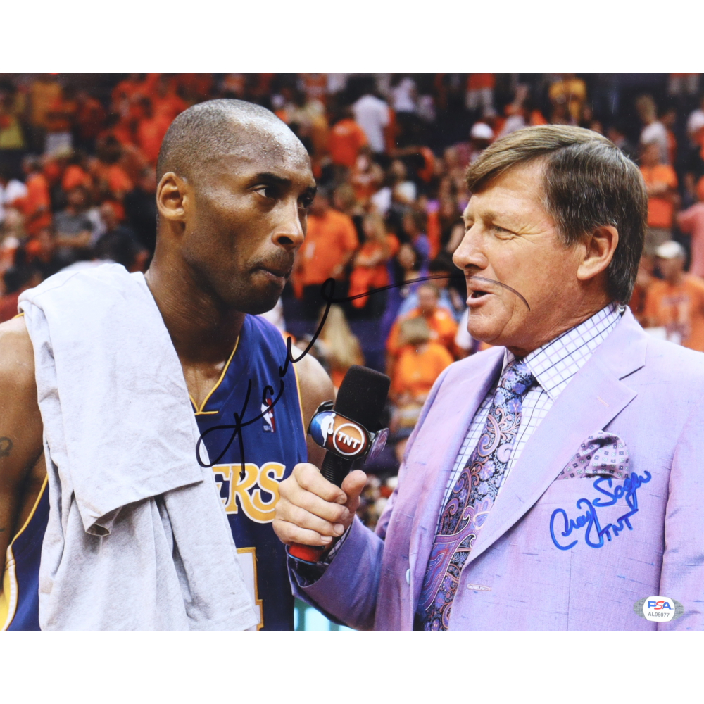 Kobe Bryant & Craig Sager Signed Lakers 11x14 Photo Inscribed "TNT ...