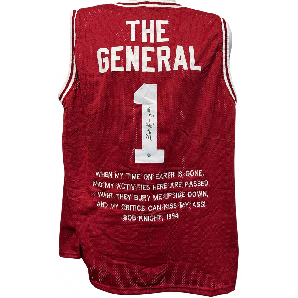 Bobby Knight Signed Jersey with Custom Stitched Quote (Steiner ...