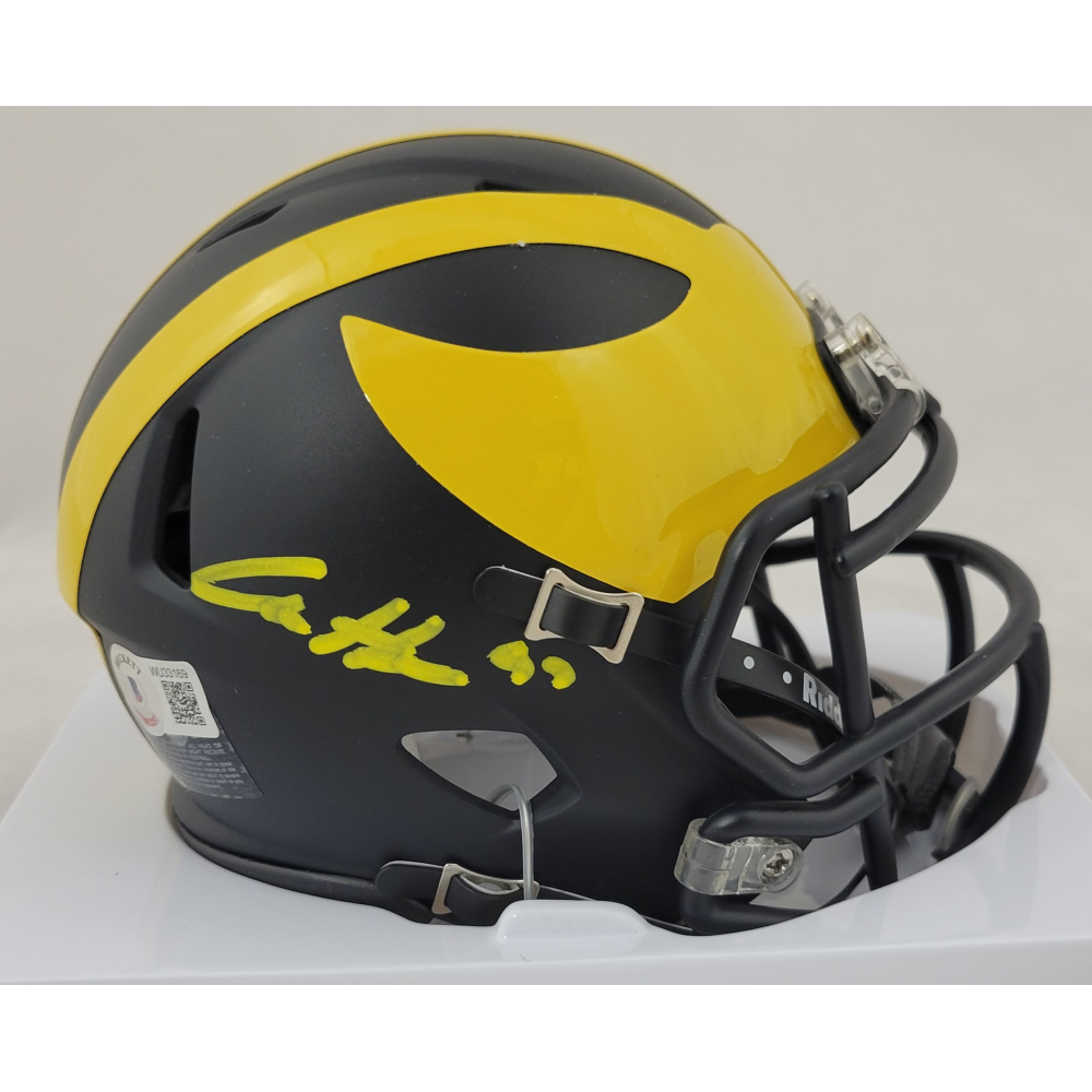 Aidan Hutchinson Signed Michigan Wolverines Speed Mini Helmet (Beckett ...